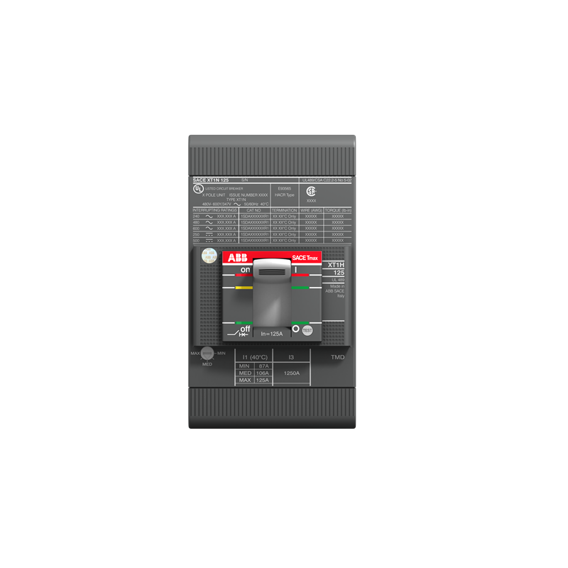 ABB XT1S 125 TMF 70-700 3P F F UL/CSA Întrerupător de circuit compact tip USOL Tmax XT1