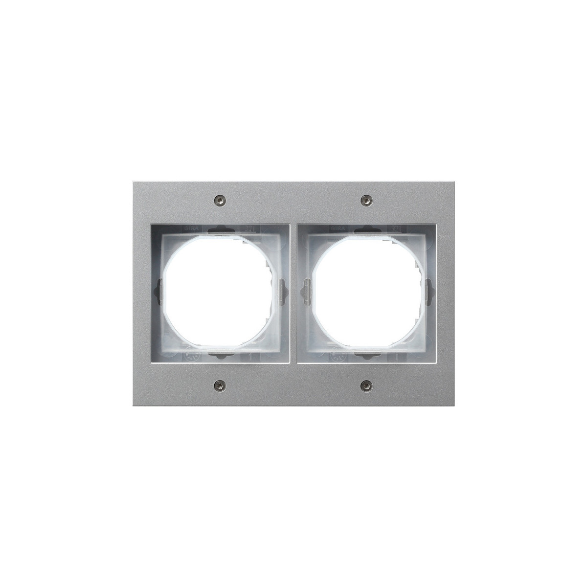 Ramă Gira 021265 dublă seria TX 44 din aluminiu, IP44 pentru prize si ...